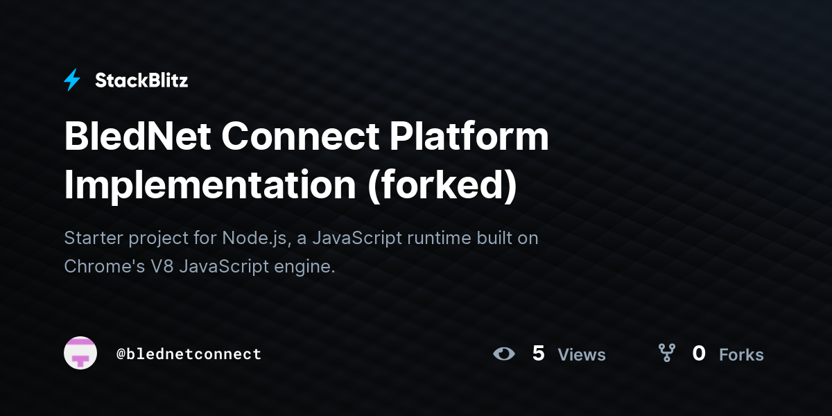 BledNet Connect Platform Implementation (forked) - StackBlitz