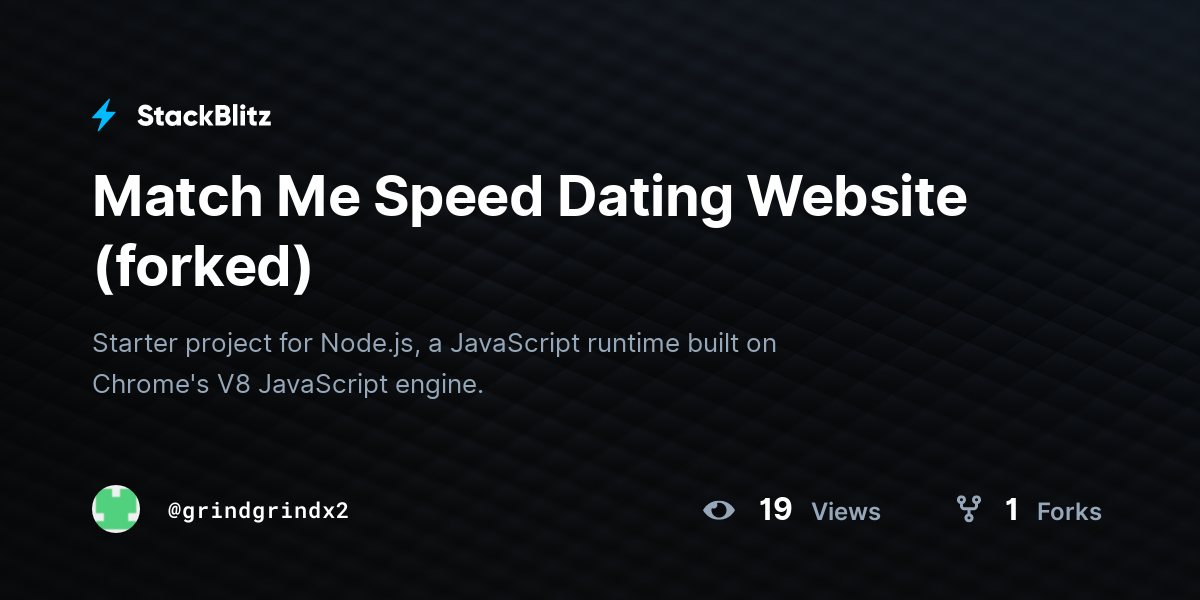 Match Me Speed Dating Website (forked) - StackBlitz