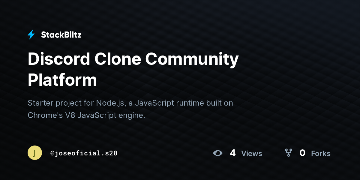 Discord Clone Community Platform - StackBlitz