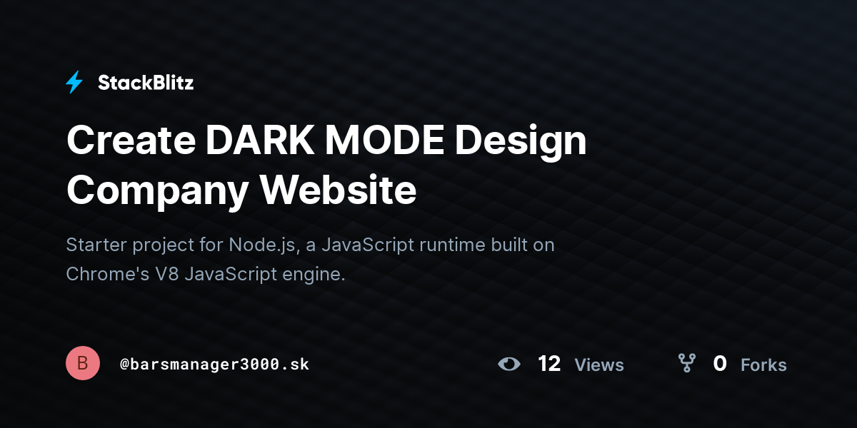 Create DARK MODE Design Company Website - StackBlitz