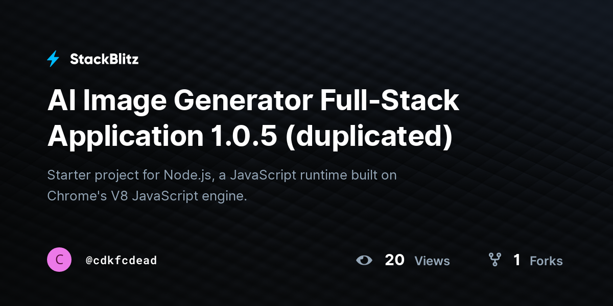 AI Image Generator Full-Stack Application 1.0.5 (duplicated) - StackBlitz
