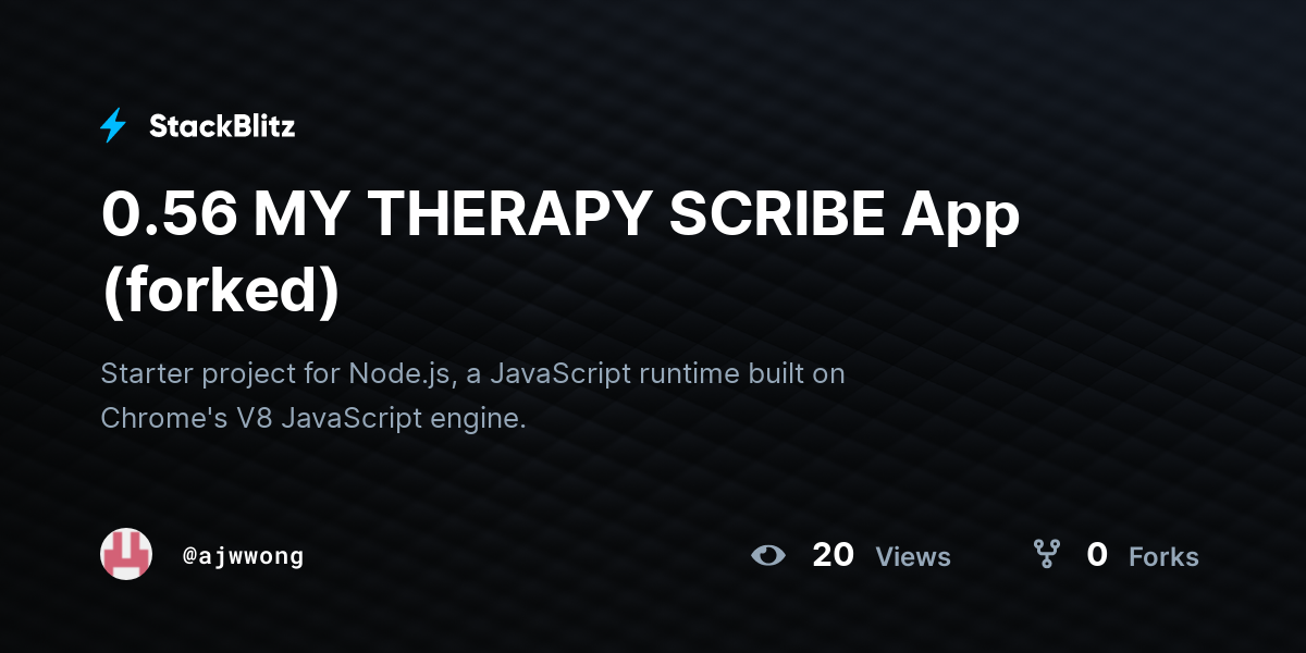 0.56 MY THERAPY SCRIBE App (forked) - StackBlitz