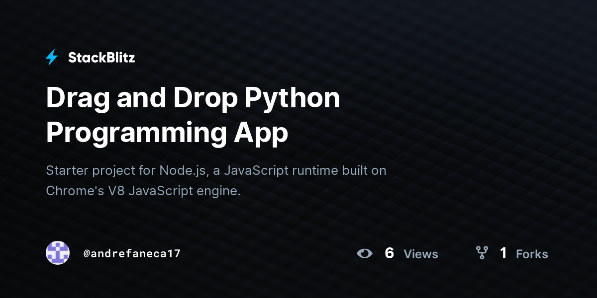 Drag and Drop Python Programming App - StackBlitz
