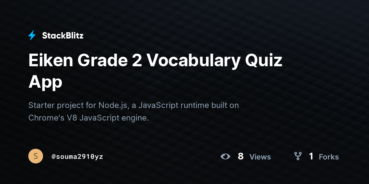 Eiken Grade 2 Vocabulary Quiz App - StackBlitz