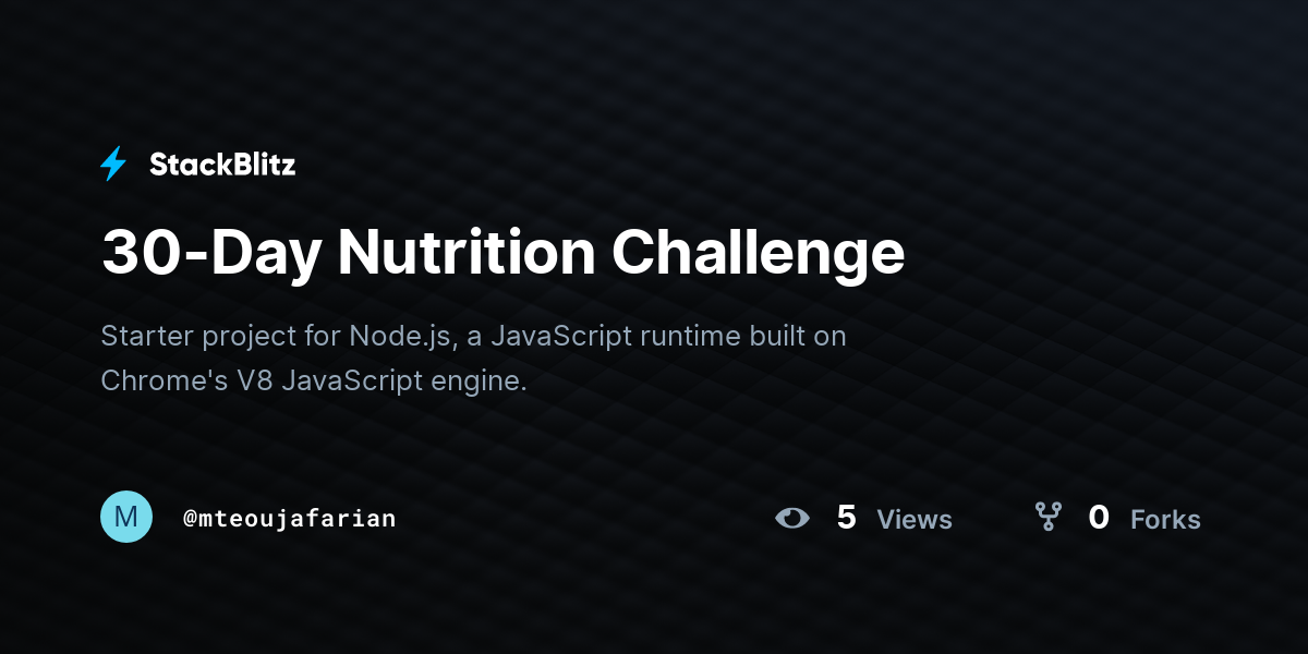 30-Day Nutrition Challenge - StackBlitz