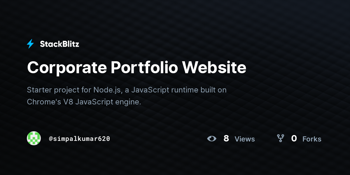 Corporate Portfolio Website - StackBlitz