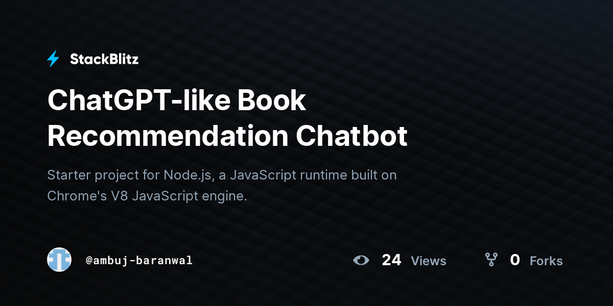 ChatGPT-like Book Recommendation Chatbot - StackBlitz