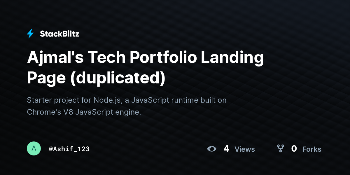 Ajmal's Tech Portfolio Landing Page (duplicated) - StackBlitz