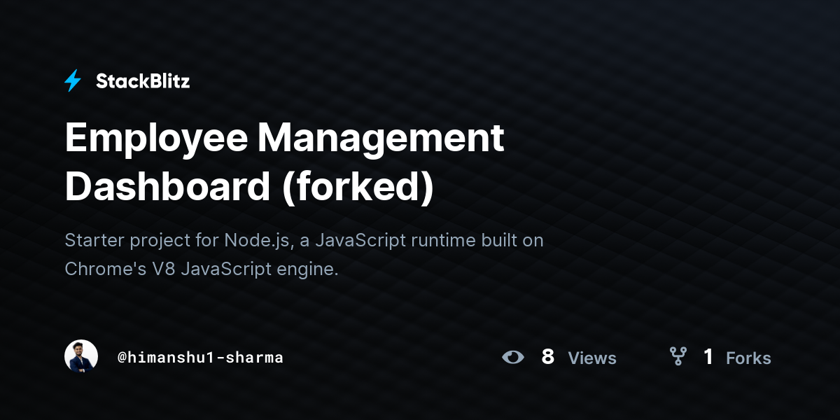 Employee Management Dashboard (forked) - StackBlitz