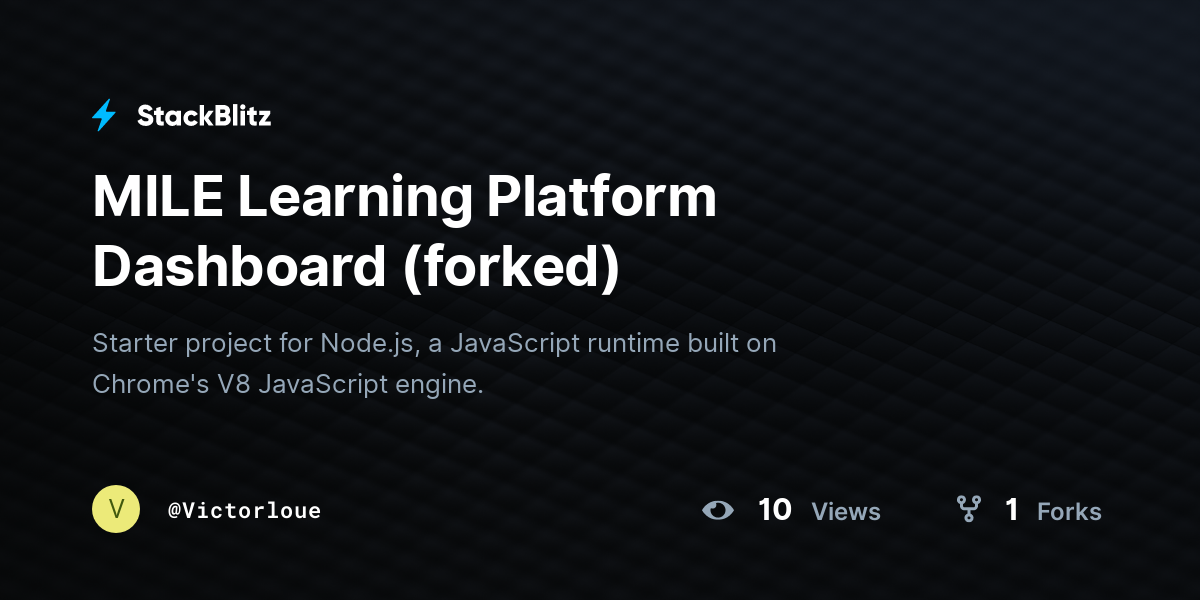 MILE Learning Platform Dashboard (forked) - StackBlitz