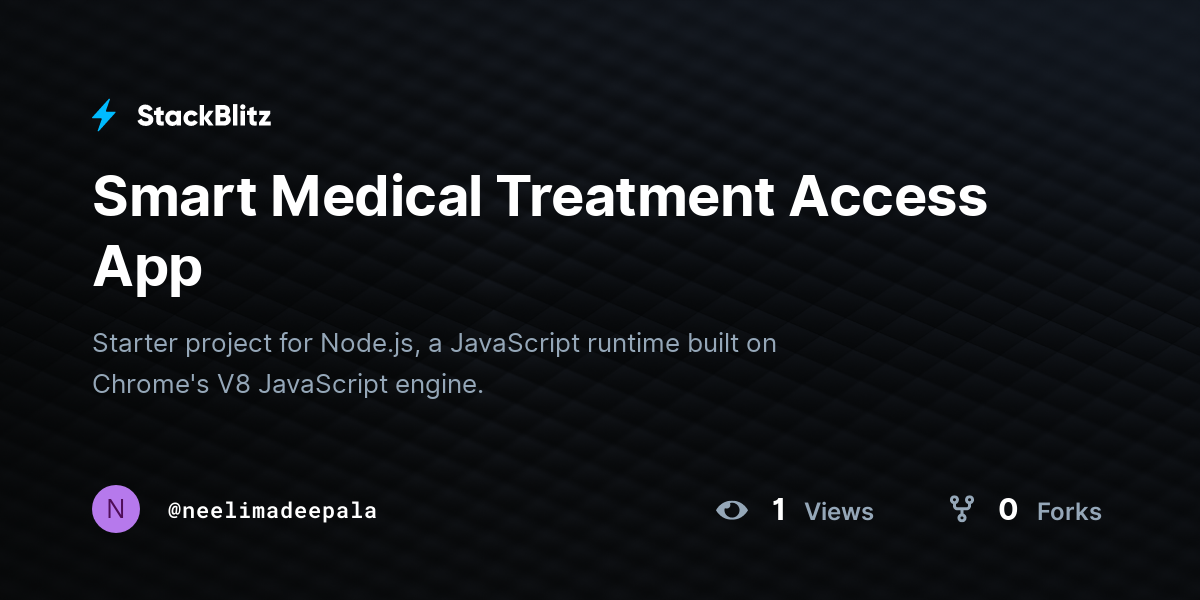 Smart Medical Treatment Access App - StackBlitz