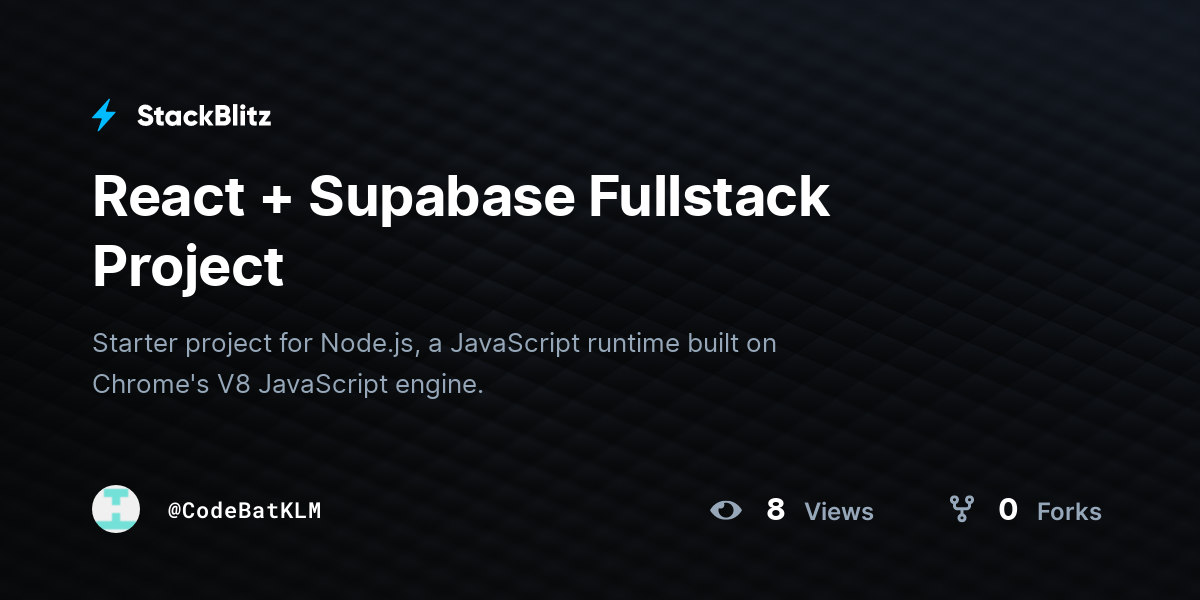 React + Supabase Fullstack Project - StackBlitz