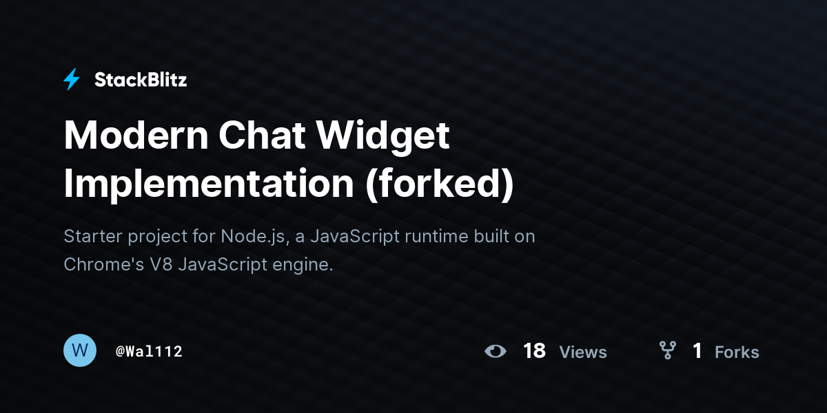Modern Chat Widget Implementation (forked) - StackBlitz