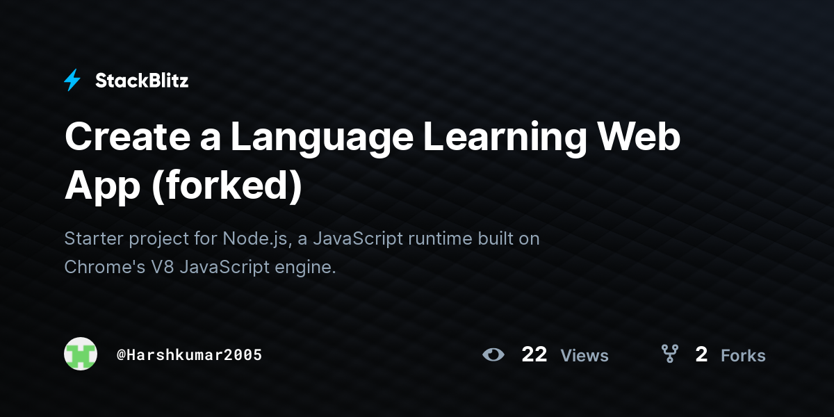 Create a Language Learning Web App (forked) - StackBlitz