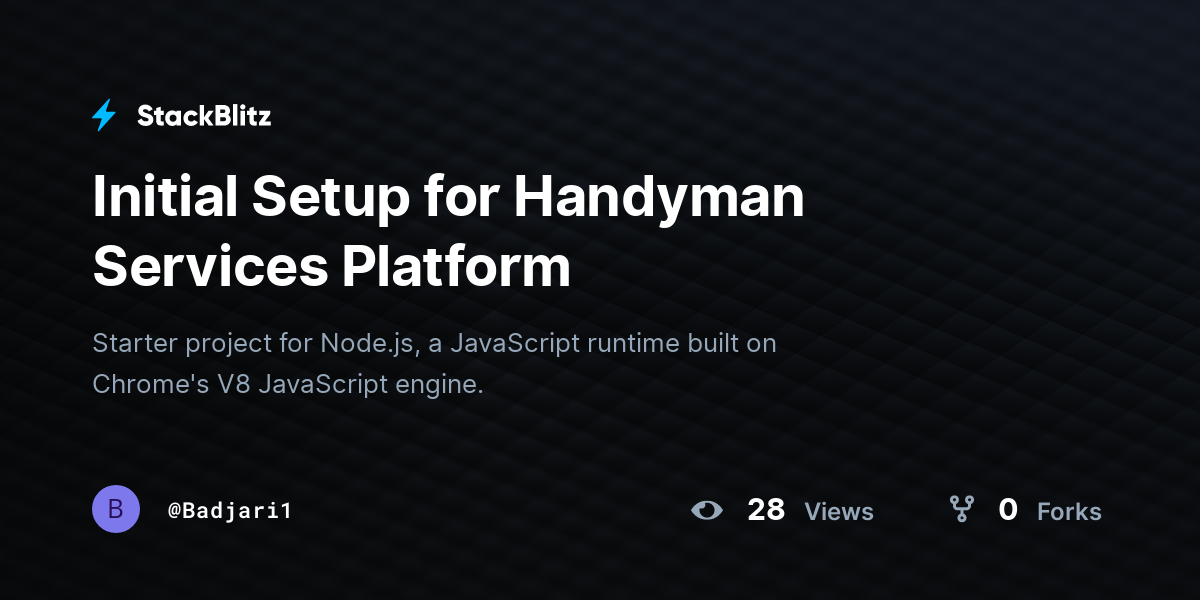 Initial Setup for Handyman Services Platform - StackBlitz