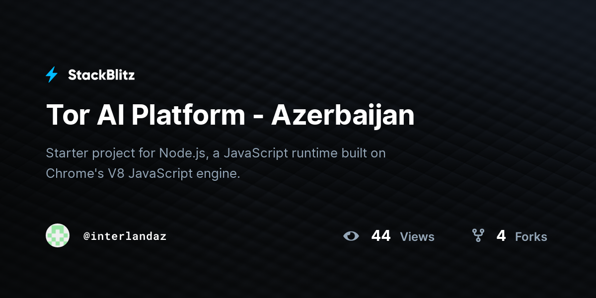 Tor AI Platform - Azerbaijan - StackBlitz
