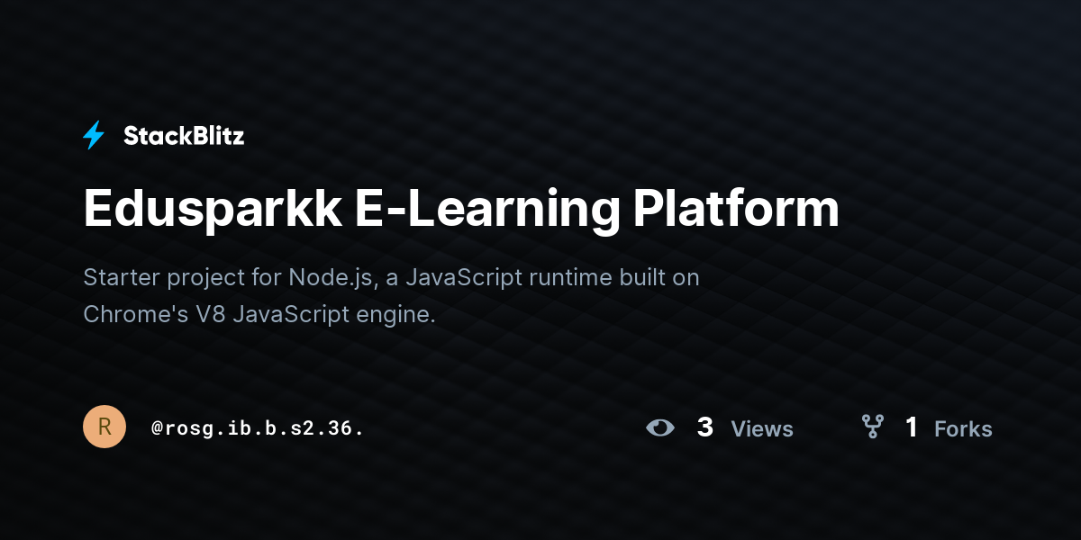 Edusparkk E-Learning Platform - StackBlitz