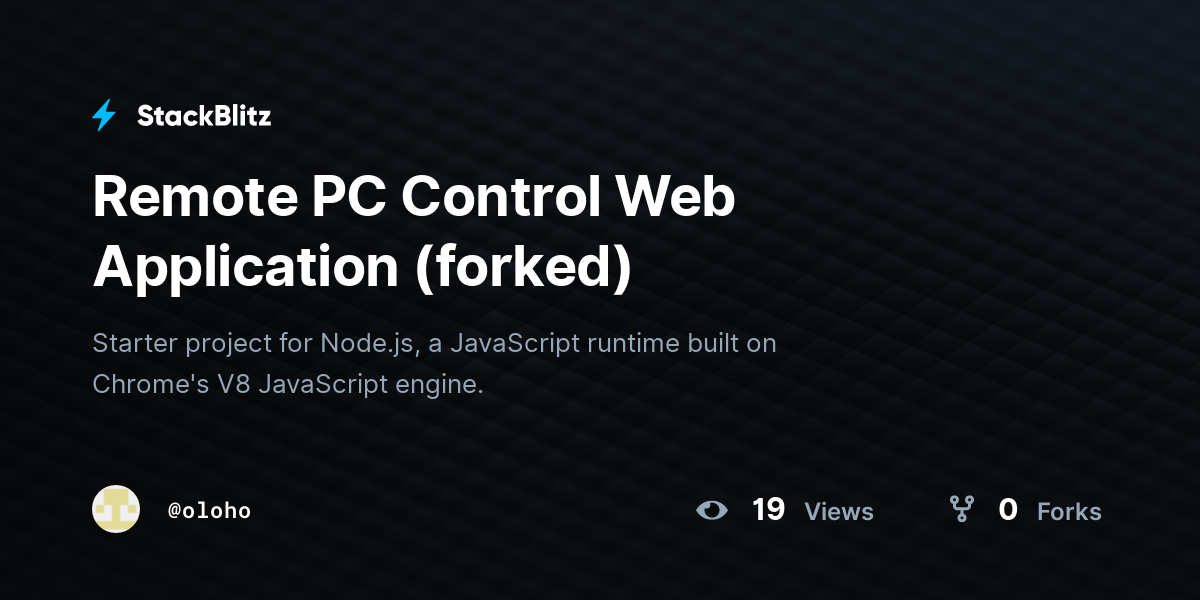 Remote PC Control Web Application (forked) - StackBlitz