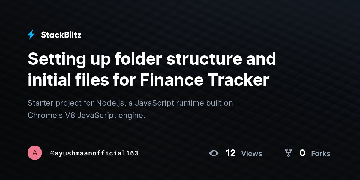 Setting up folder structure and initial files for Finance Tracker ...