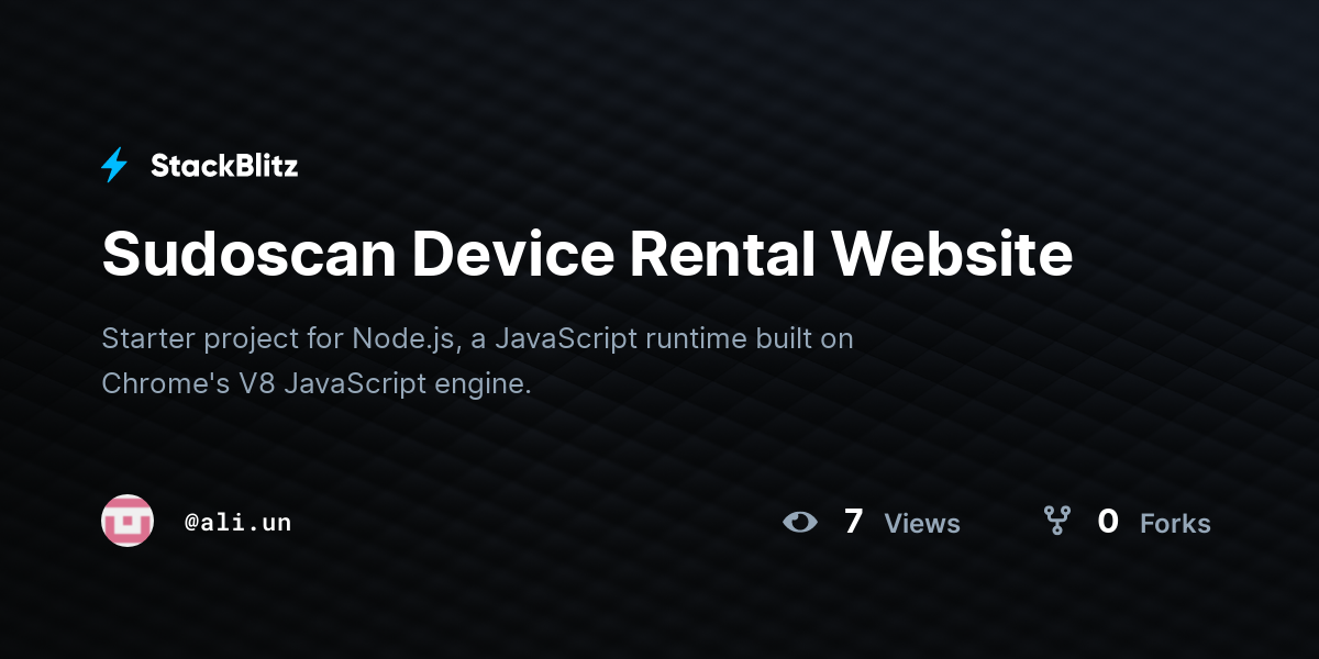 Sudoscan Device Rental Website - StackBlitz