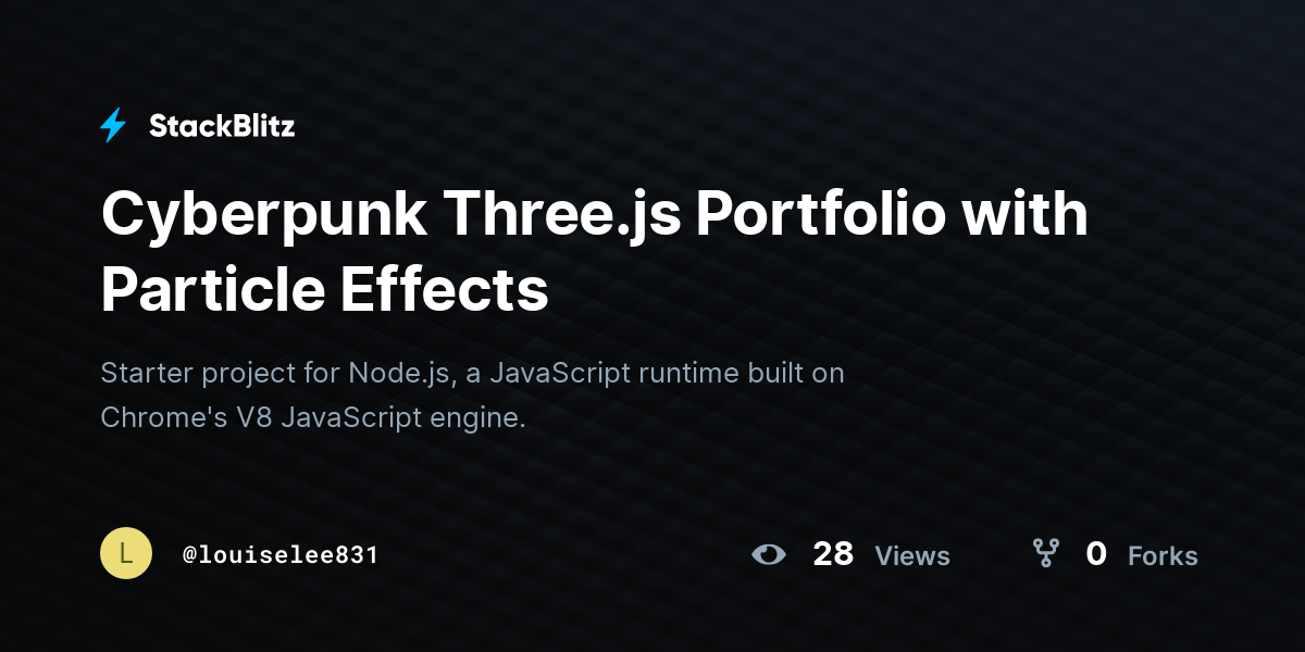 Cyberpunk Three.js Portfolio with Particle Effects - StackBlitz