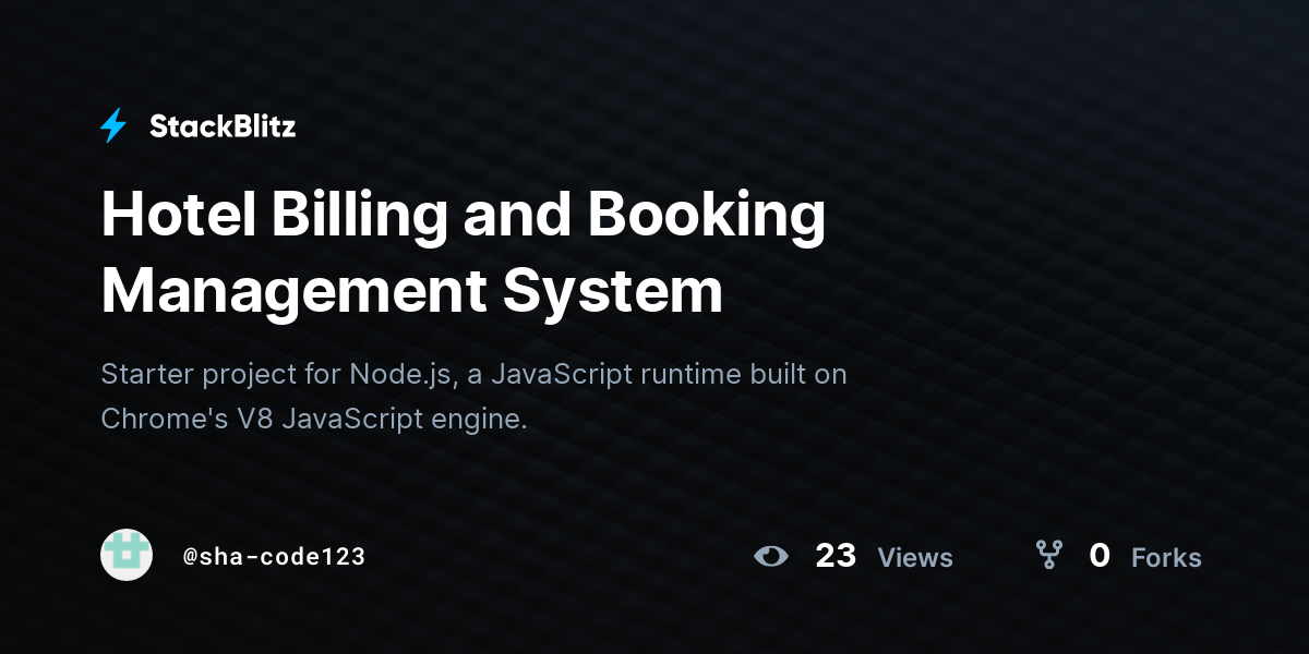 Hotel Billing and Booking Management System - StackBlitz