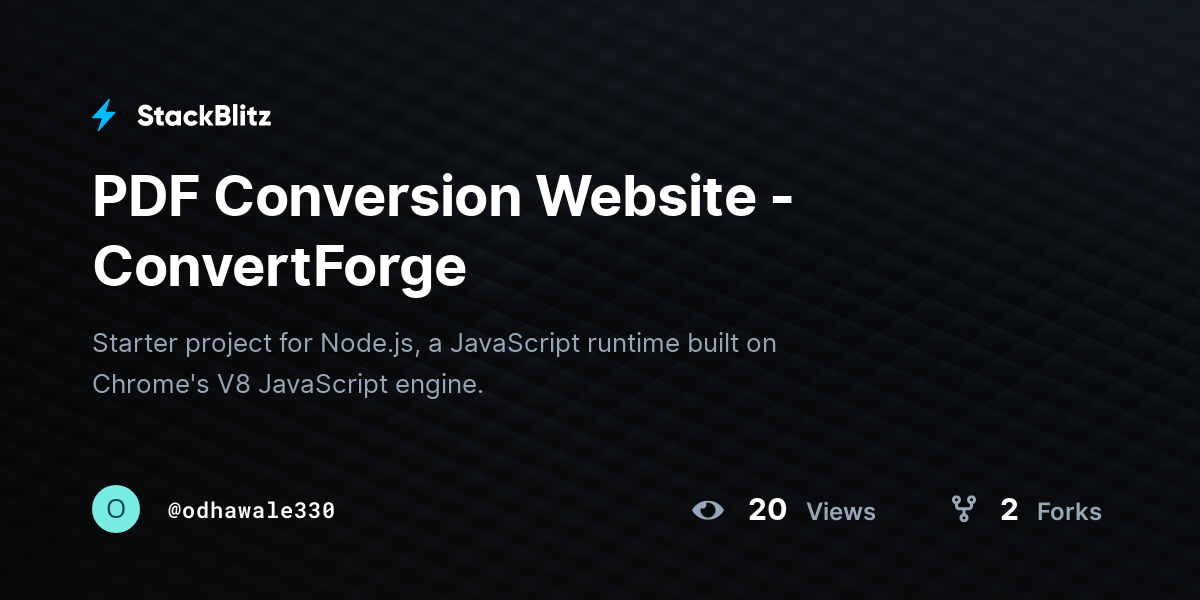 PDF Conversion Website - ConvertForge - StackBlitz
