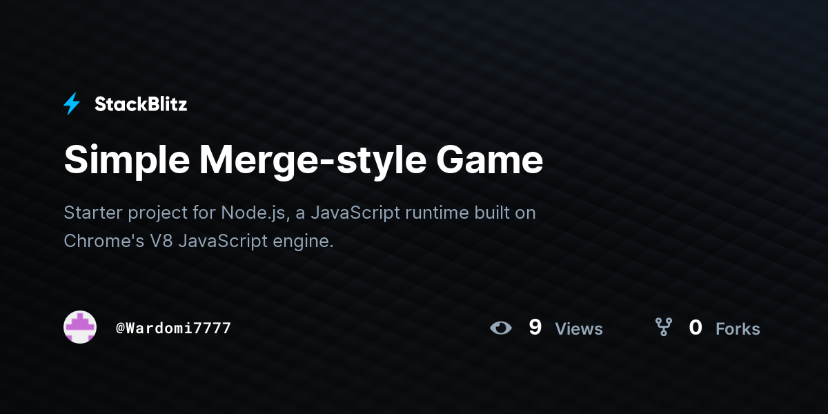 Simple Merge-style Game - StackBlitz