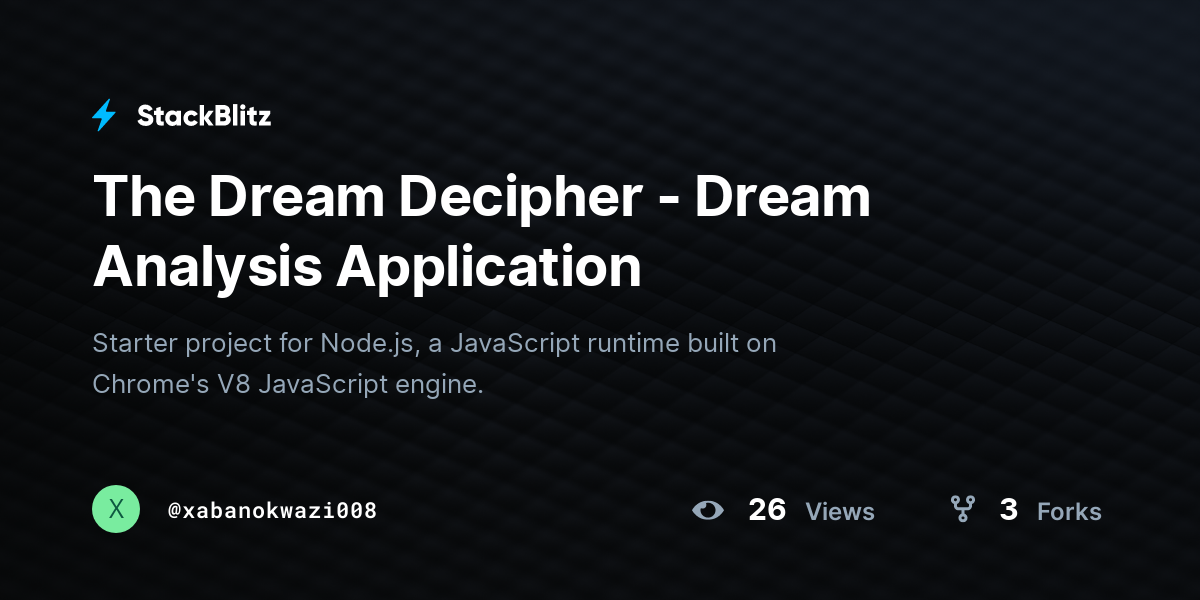 The Dream Decipher - Dream Analysis Application - StackBlitz