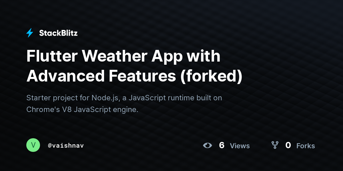 Flutter Weather App with Advanced Features (forked) - StackBlitz