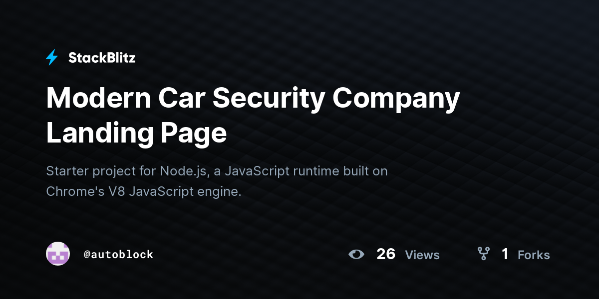 Modern Car Security Company Landing Page - StackBlitz