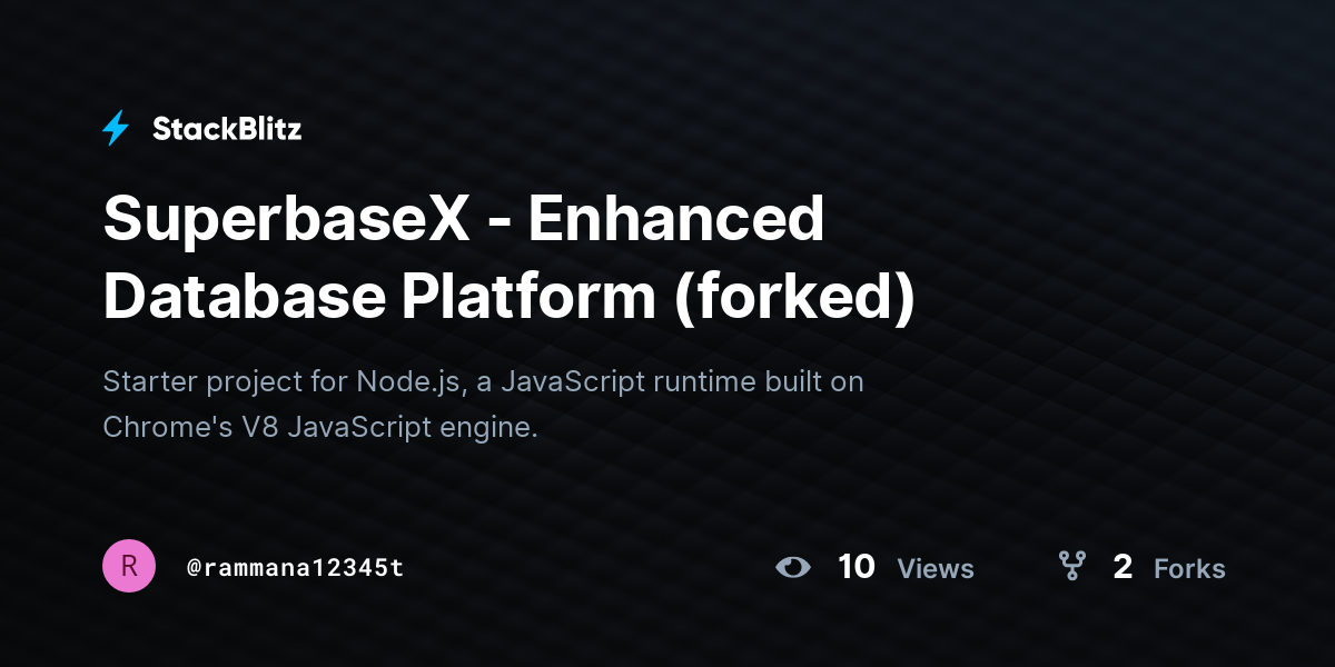 SuperbaseX - Enhanced Database Platform (forked) - StackBlitz
