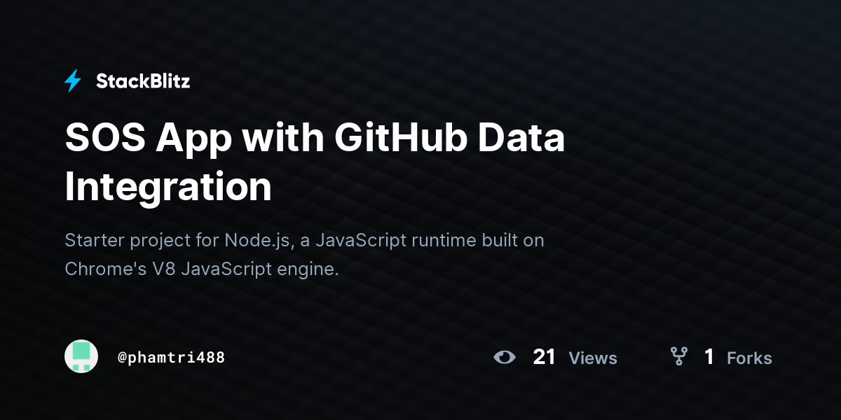 SOS App with GitHub Data Integration - StackBlitz
