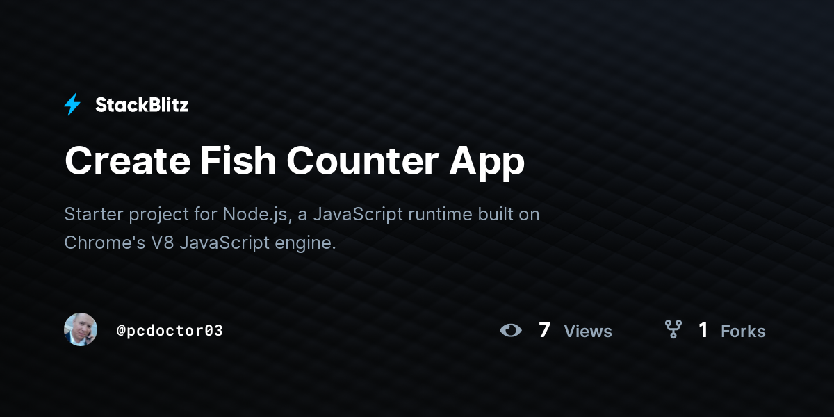 Create Fish Counter App - StackBlitz