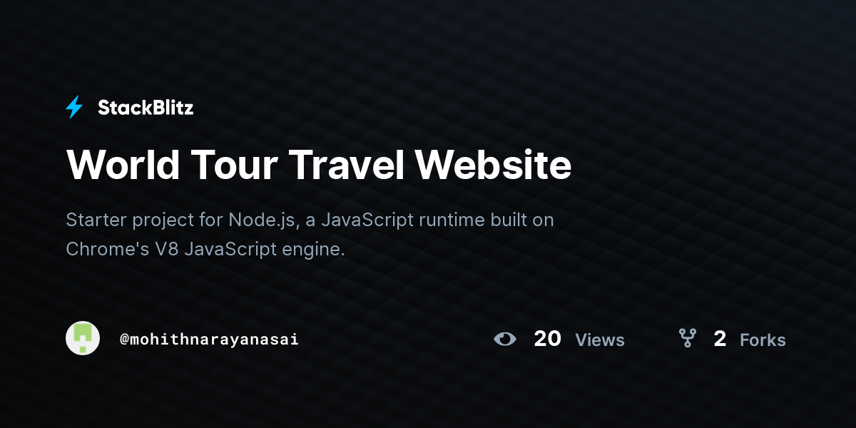 World Tour Travel Website - StackBlitz