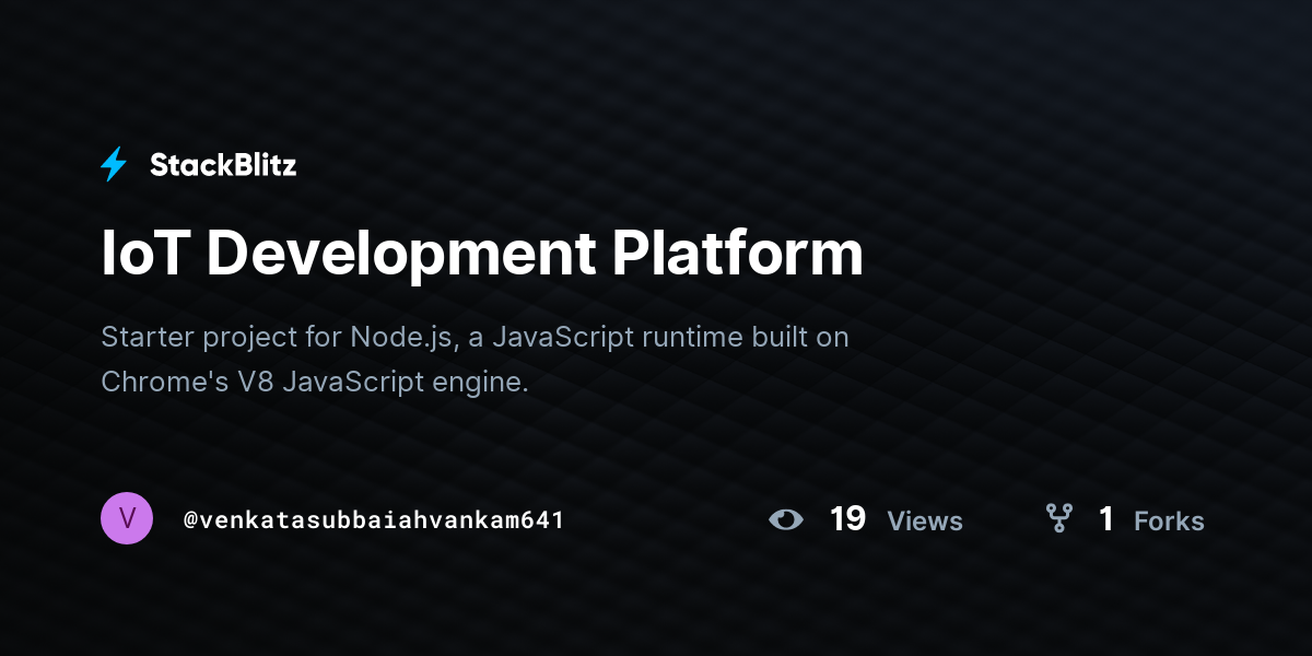IoT Development Platform - StackBlitz