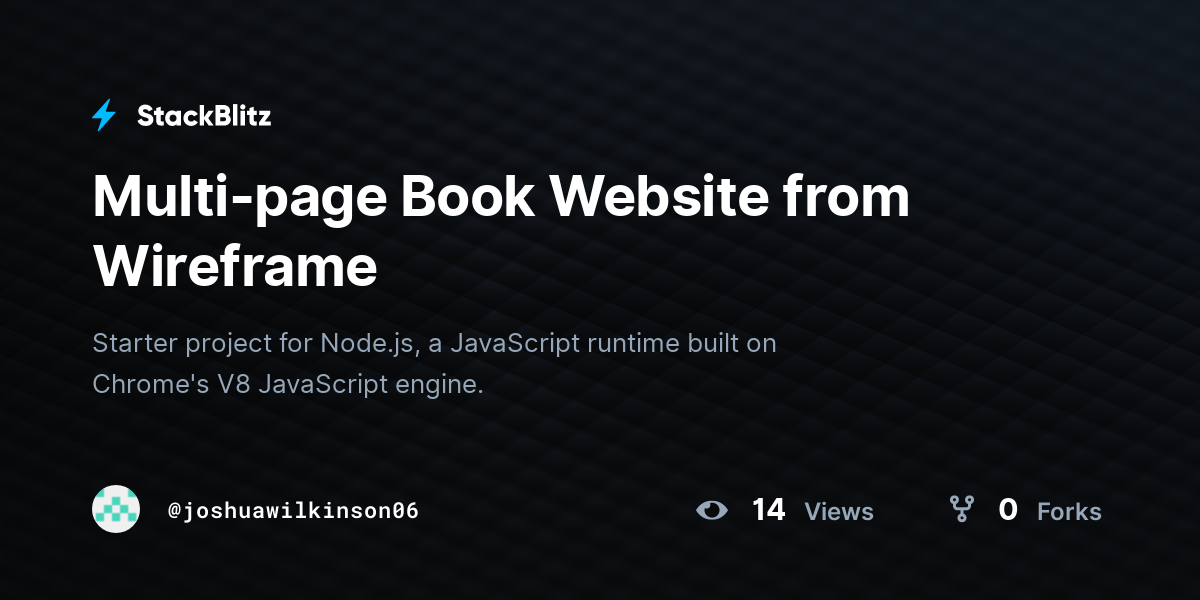 Multi-page Book Website from Wireframe - StackBlitz