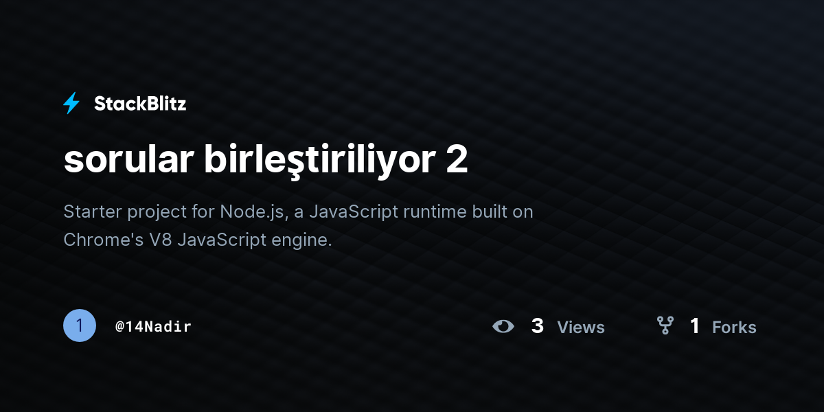 sorular birleştiriliyor 2 - StackBlitz