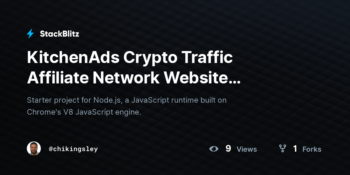 KitchenAds Crypto Traffic Affiliate Network Website (forked) - StackBlitz