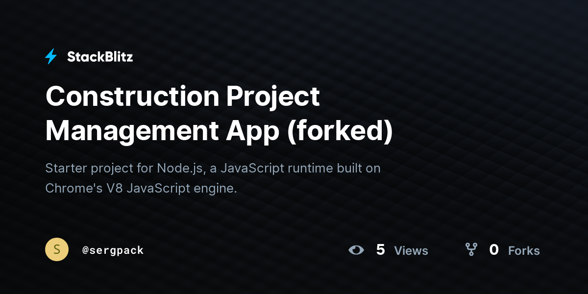 Construction Project Management App (forked) - StackBlitz