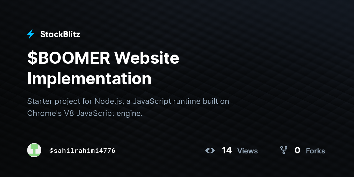 $BOOMER Website Implementation - StackBlitz