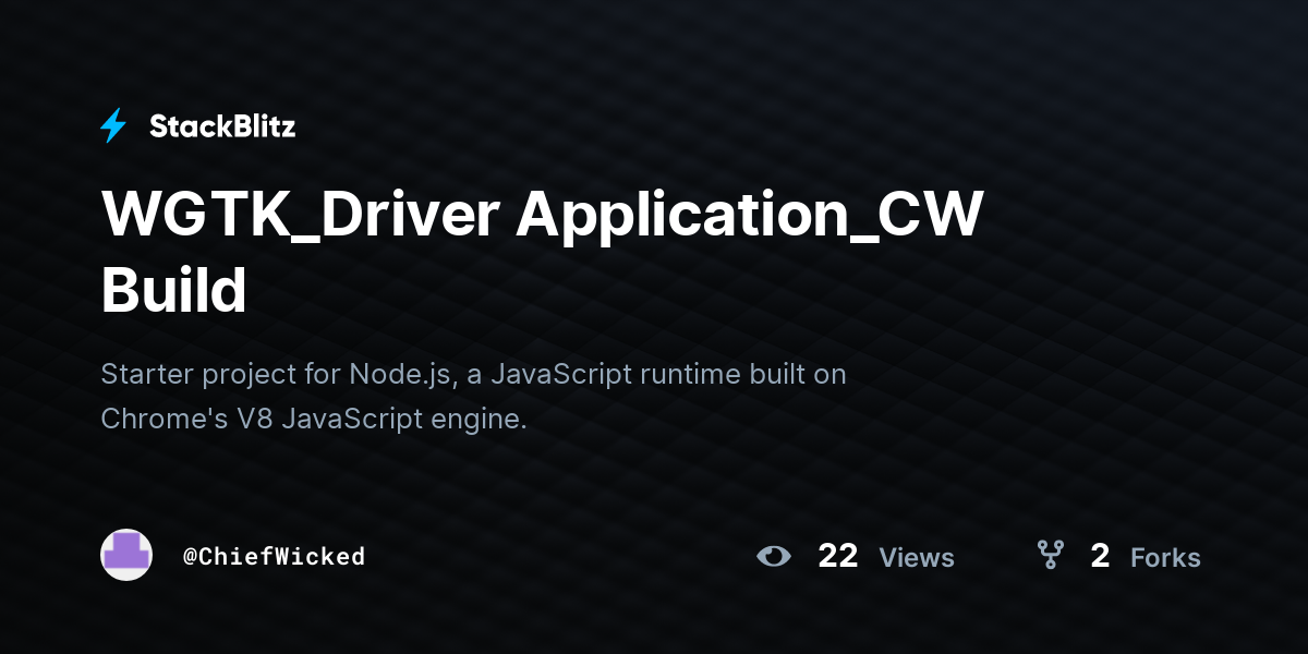 Wgtk Driver Application Cw Build Stackblitz