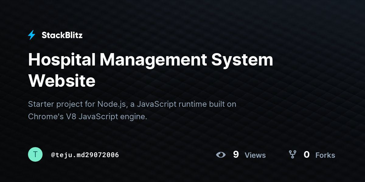 Hospital Management System Website - StackBlitz