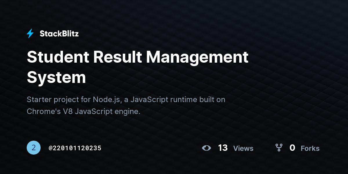 Student Result Management System - StackBlitz