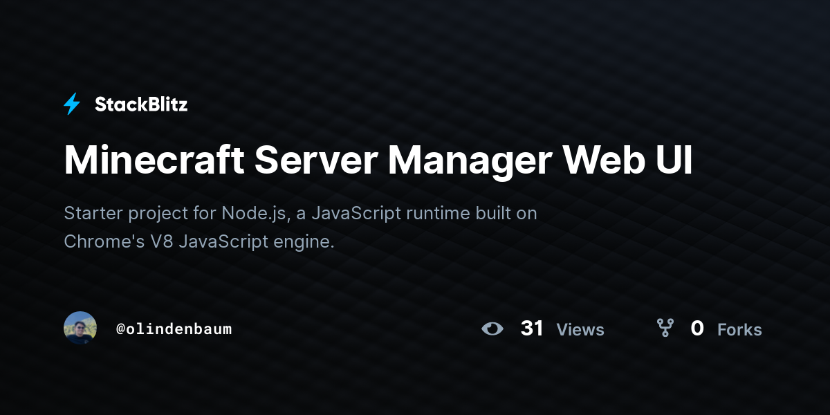 Minecraft Server Manager Web UI - StackBlitz