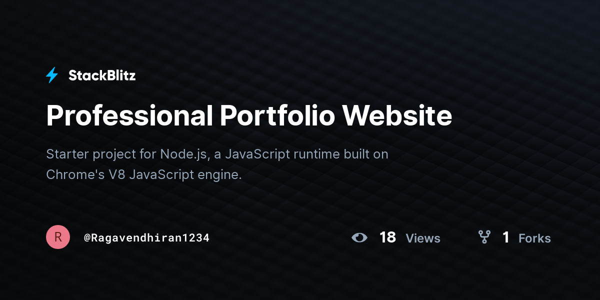 Professional Portfolio Website - StackBlitz