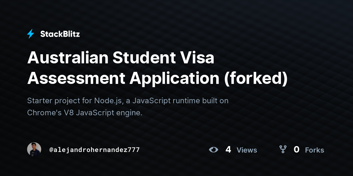 Australian Student Visa Assessment Application (forked) - StackBlitz