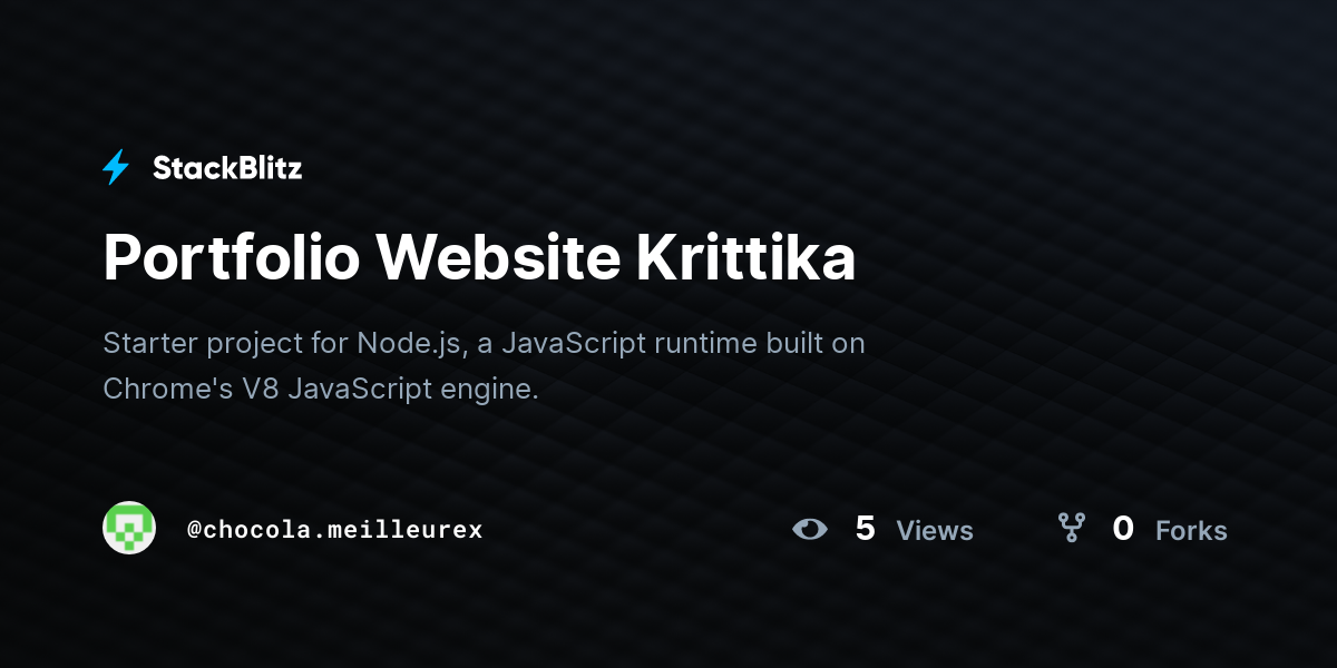 Portfolio Website Krittika - StackBlitz