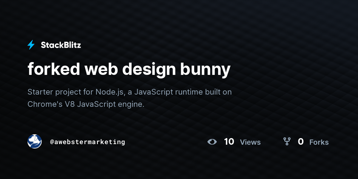 forked web design bunny - StackBlitz