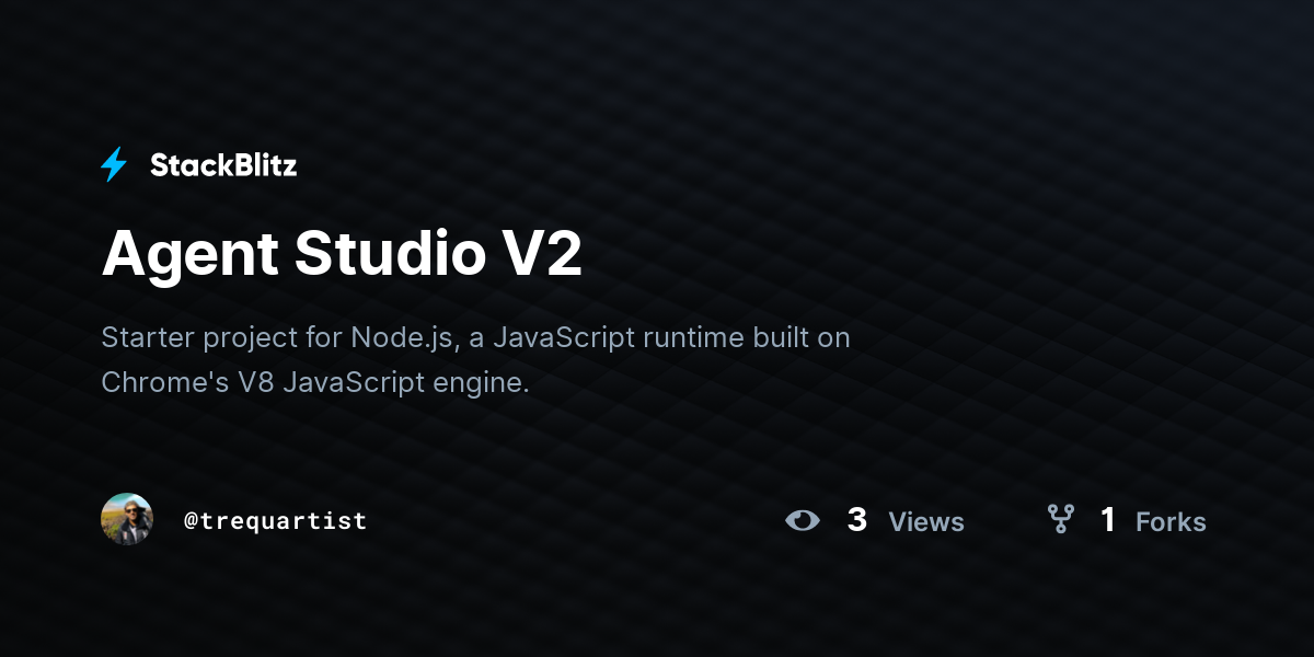 Agent Studio V2 - StackBlitz